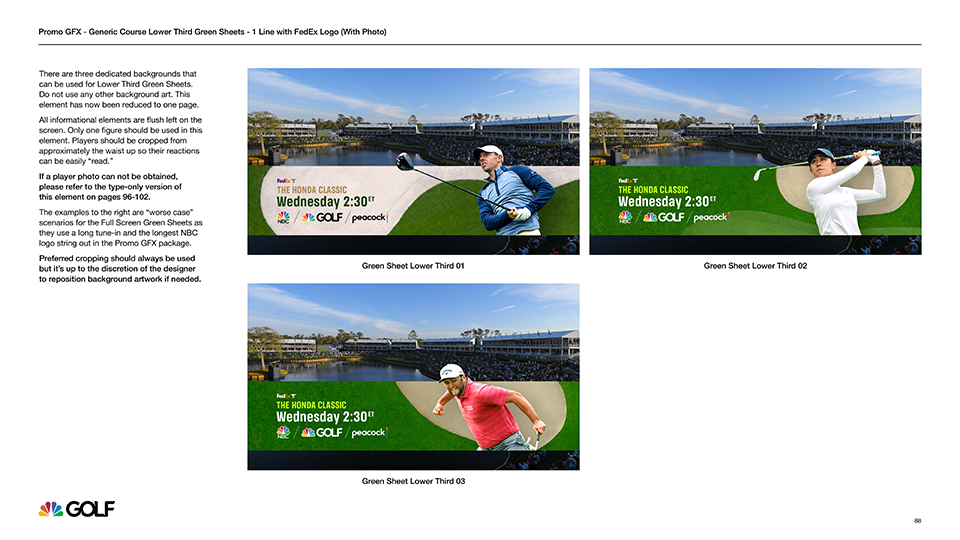 NBC Golf / Promo Graphics Rebrand & Toolkit — Thornberg and Forester